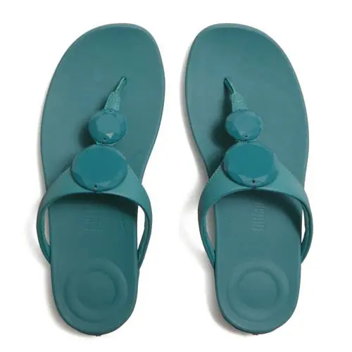 Fitflop Solay Glossy-disc Toe-post Sandal - Teal