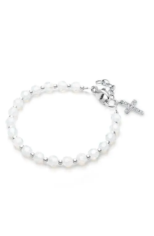 TINY BLESSINGS Shimmer Crystal With Cross Bracelet - Sterling Silver