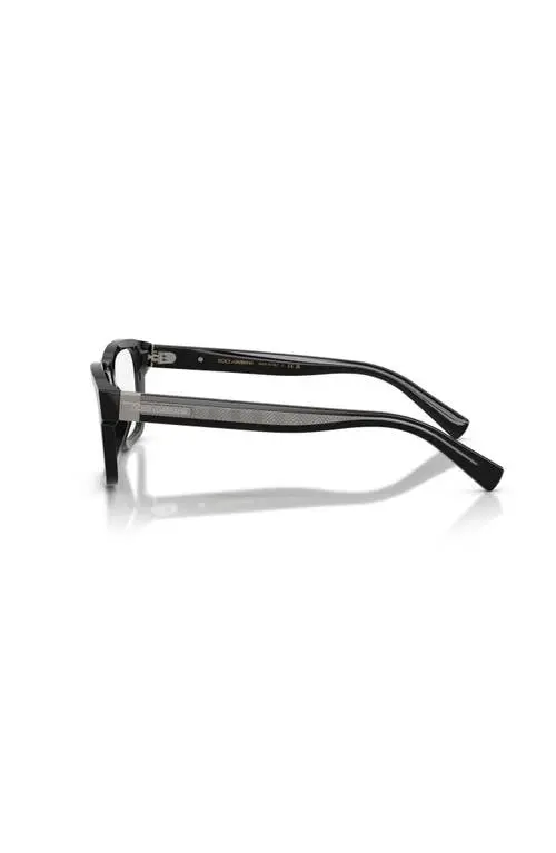 Dolce & Gabbana 53mm Rectangle Eyeglasses - Black