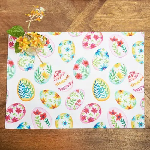 C&F HOME Colorful Easter Egg Charm Spring Placemats Set Of 6 Springtime Dining Dinner