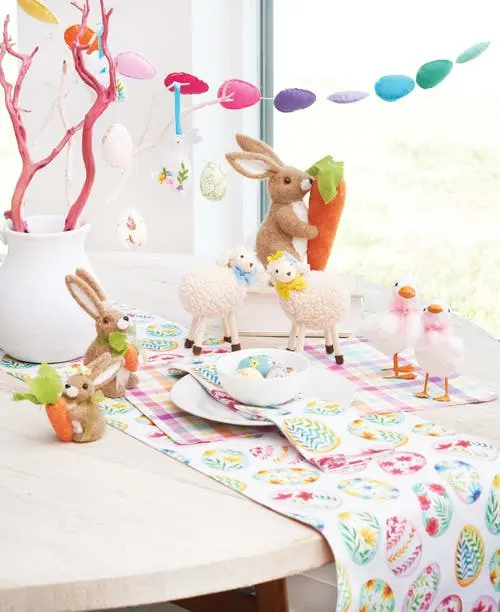 C&F HOME Colorful Easter Egg Charm Spring Placemats Set Of 6 Springtime Dining Dinner