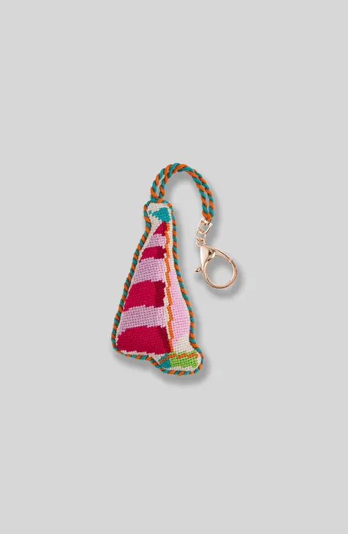 FURBISH Sailboat Bag Charm - Bright Pink/ Red