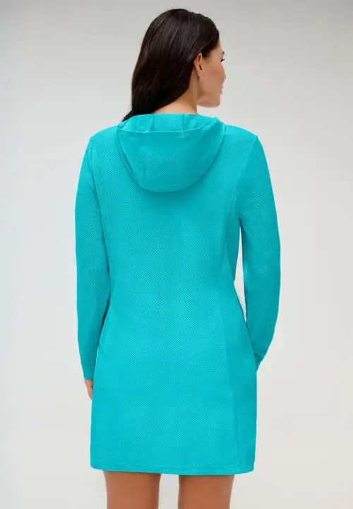 SWIMSUITS FOR ALL Chlorine Resistant Quick Dry Hoodie Zip Front Cover Up - Oasis