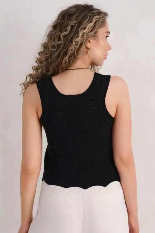 KADA Open Knit Tank - Ink