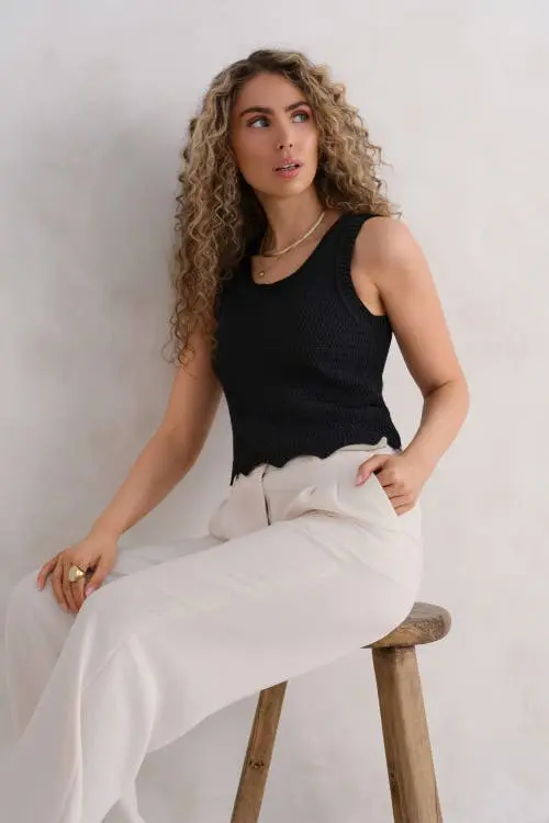 KADA Open Knit Tank - Ink
