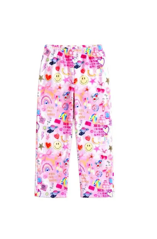 PREPPY GOOSE Plush Collage Loungewear Pant - Happy Collage Print