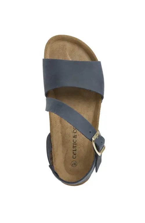 CELTIC & CO. Asymmetric Strap Sandal - Navy