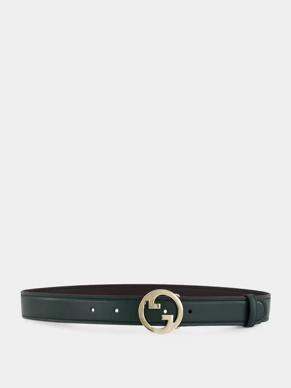Gucci Calfskin Belt With Gg Buckle - Green