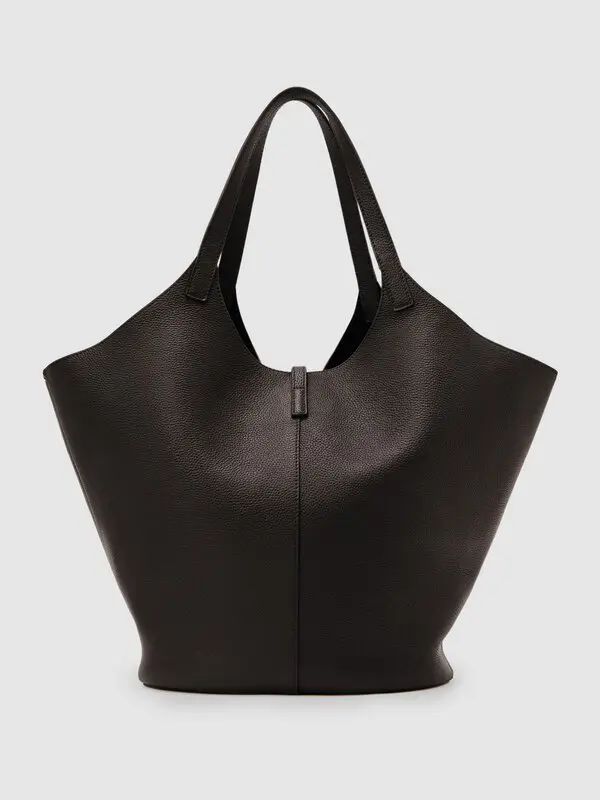 REISS Lyra Leather And Suede Tote Bag - Chocolate