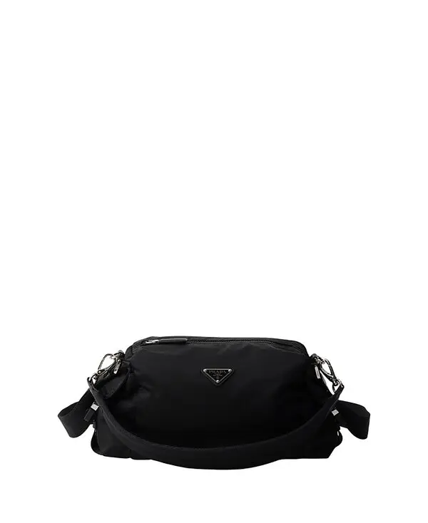 Prada Explore Re-nylon And Leather Bag - Black