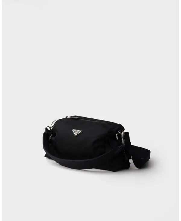 Prada Explore Re-nylon And Leather Bag - Black