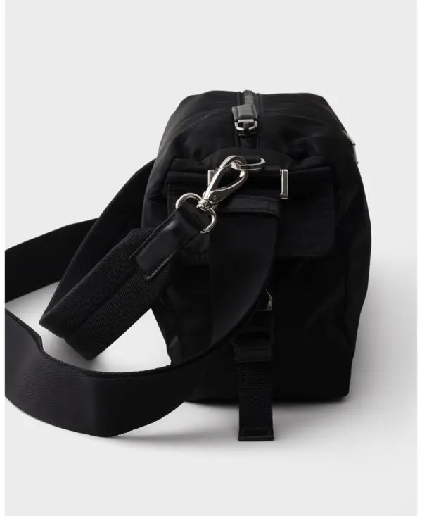 Prada Explore Re-nylon And Leather Bag - Black