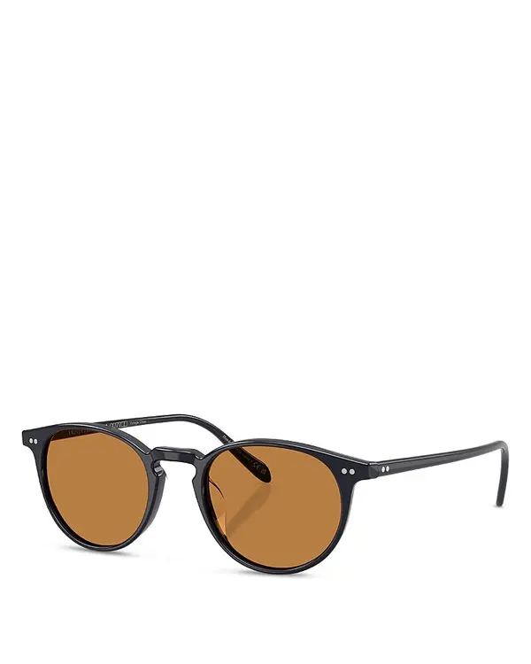 Oliver Spencer Riley Round Sunglasses, 49mm - Blue