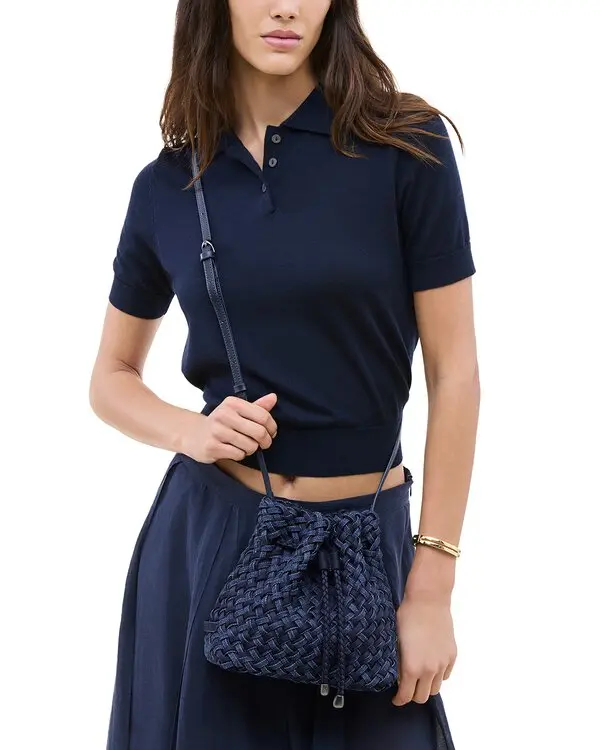 NAGHEDI Gramercy Medium Double Weave Bucket Bag - Indigo