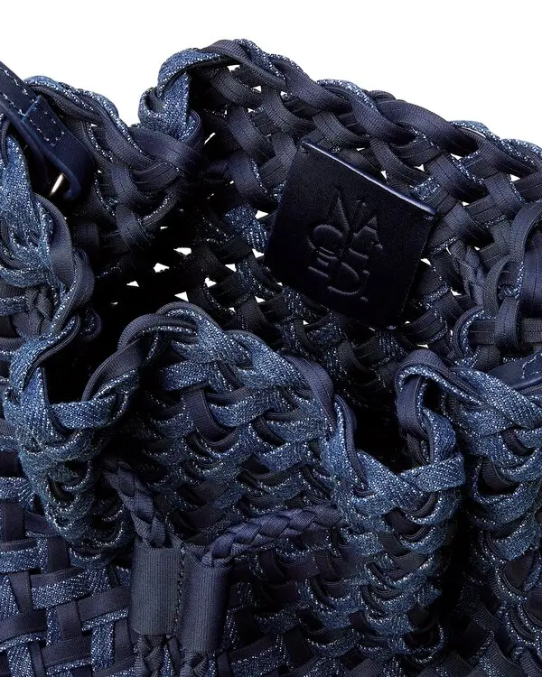 NAGHEDI Gramercy Medium Double Weave Bucket Bag - Indigo