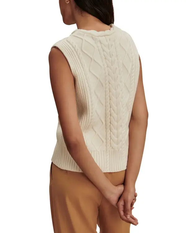 Varley Tatyana Cable Knit Vest - Egret