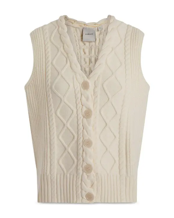 Varley Tatyana Cable Knit Vest - Egret