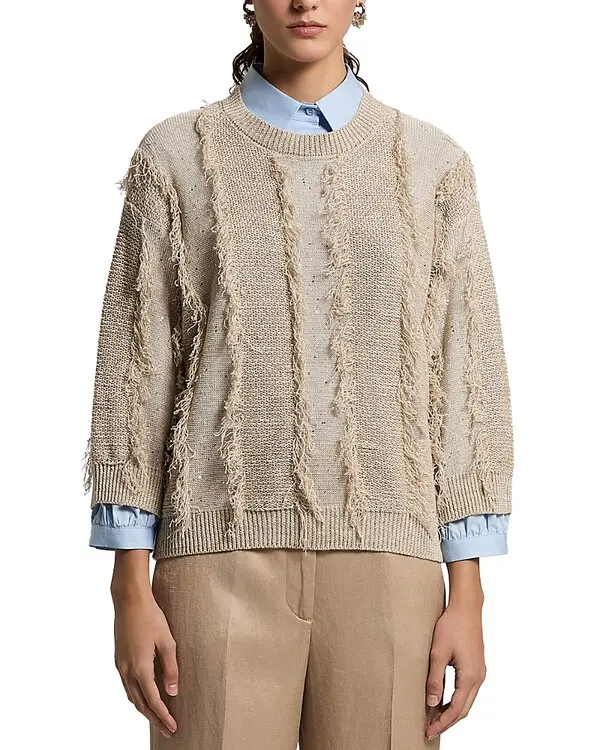 Peserico Fringe Micro Sequin Sweater