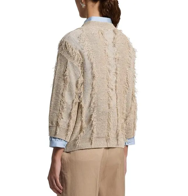 Peserico Fringe Micro Sequin Sweater