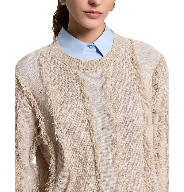 Peserico Fringe Micro Sequin Sweater