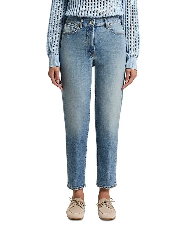 Peserico Low Rise Straight Crop Jeans - Ink