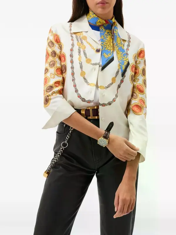 Versace Coin Print Shirt - Neutrals