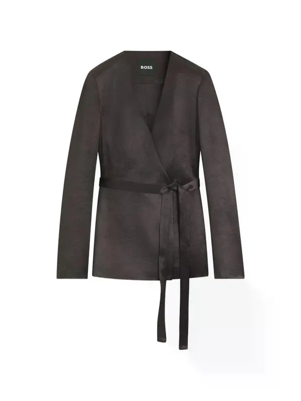 BOSS Slim-fit Blazer In Lustrous Twill - Brown