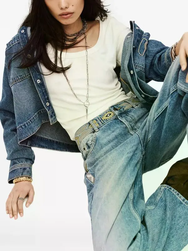 Ba&sh Rize Wide-leg Jeans With Embroidery