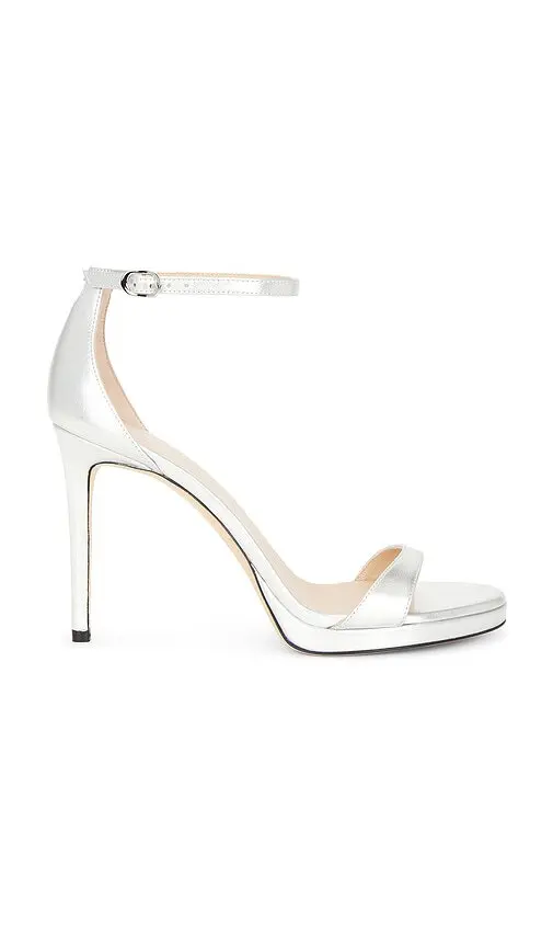 STUART WEITZMAN Nudist Platform Stiletto Sandal - Silver