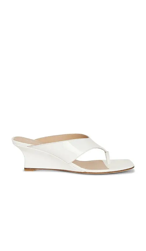 STUART WEITZMAN Vinnie Wedge Thong Sandal 50 - Blanco