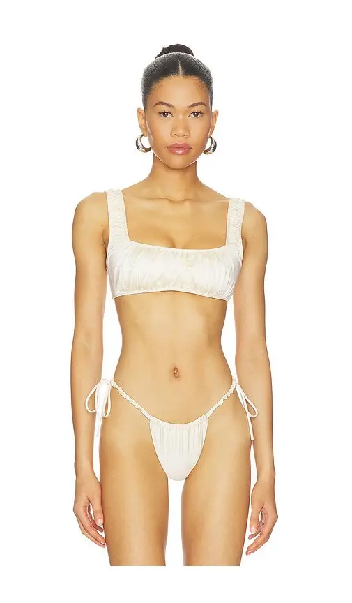 MONTCE X Elsa Hosk Zoe Bikini Top - Cream Silkie