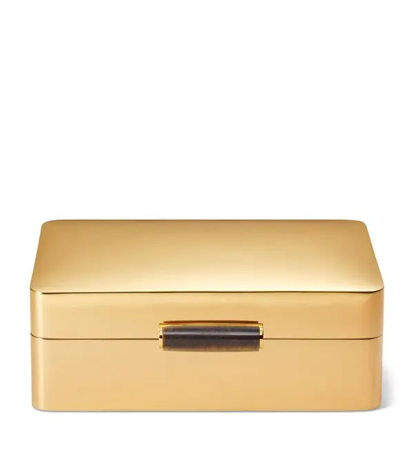 Aerin Tiger's Eye Decorative Box - Gold