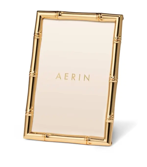 Aerin Brass-plated Ava Bamboo Photo Frame - Gold