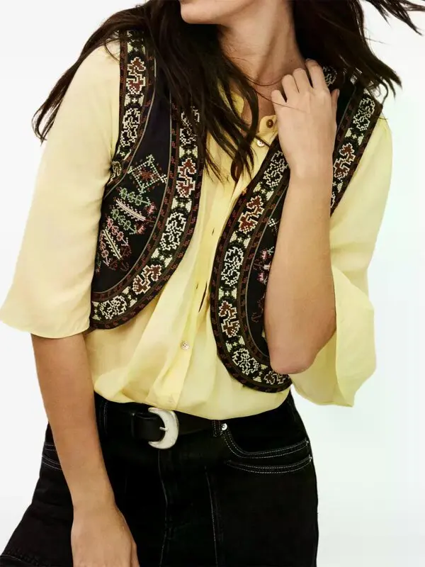 Ba&sh Barna Pleated Blouse
