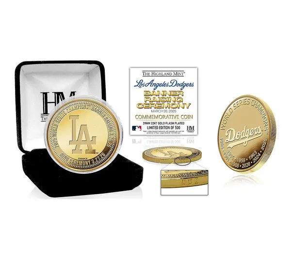 HIGHLAND MINT Los Angeles Dodgers 2026 Banner Raising Ceremon Y Gold Coin - One-color