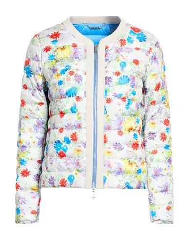 MOORER Quilted Polyamide Puffer Jacket With Floral Print - Light Grey