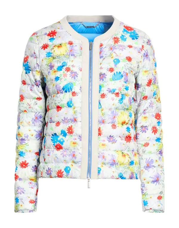 MOORER Quilted Polyamide Puffer Jacket With Floral Print