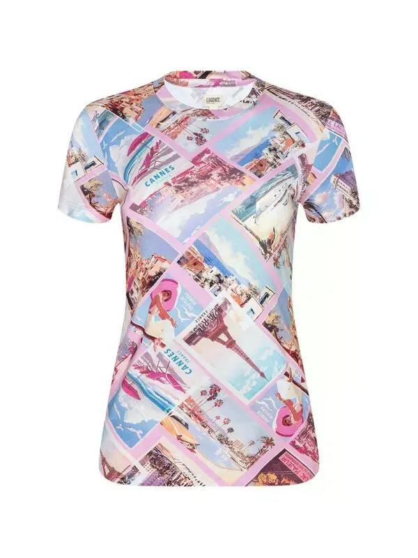 L'Agence Postcard-print T-shirt