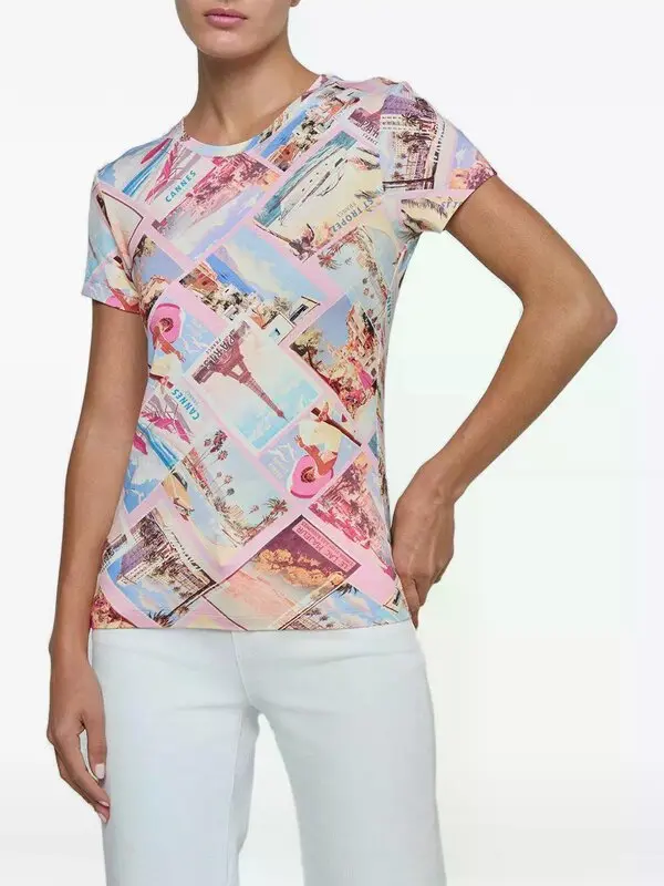 L'Agence Postcard-print T-shirt
