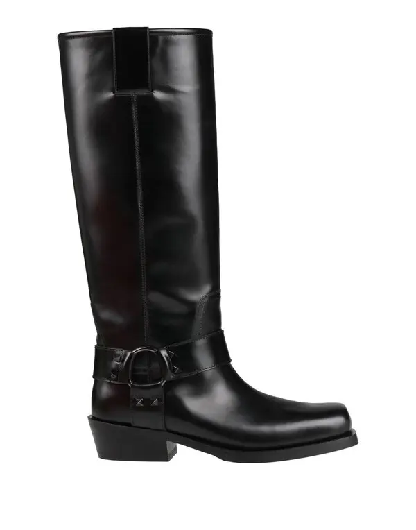 Valentino Garavani Glossed-leather Cowboy Boots