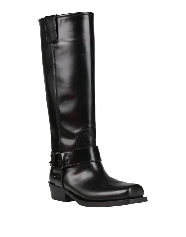 Valentino Garavani Glossed-leather Cowboy Boots