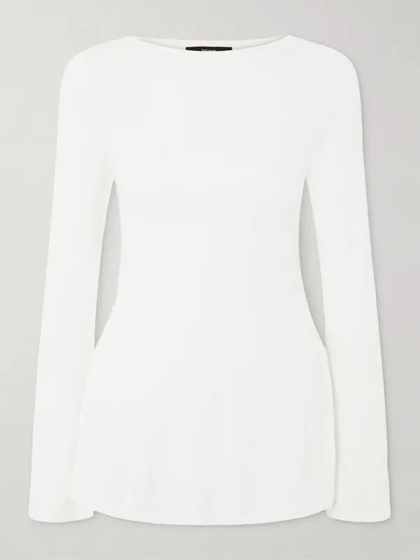 THE PARK Evelyn Jersey Blouse - White
