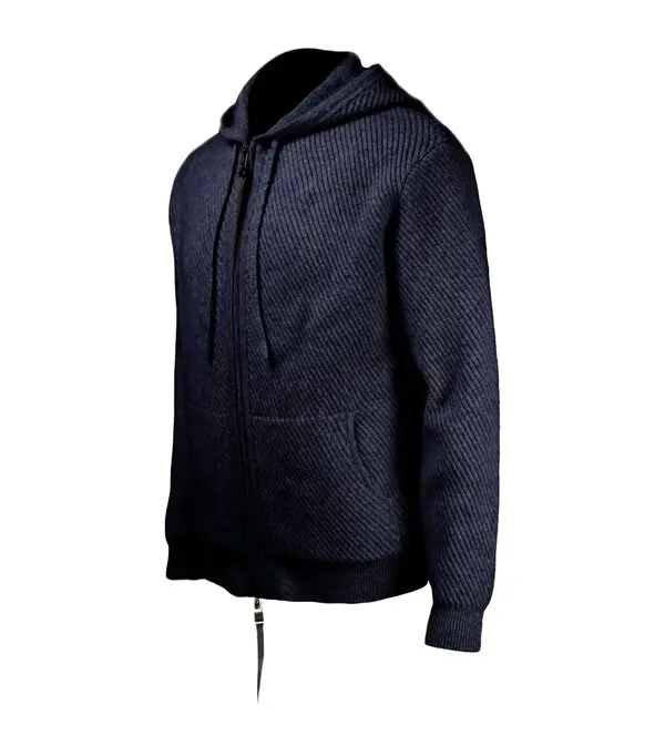 ALAN SCOTT Cashmere Feather-rib Hoodie