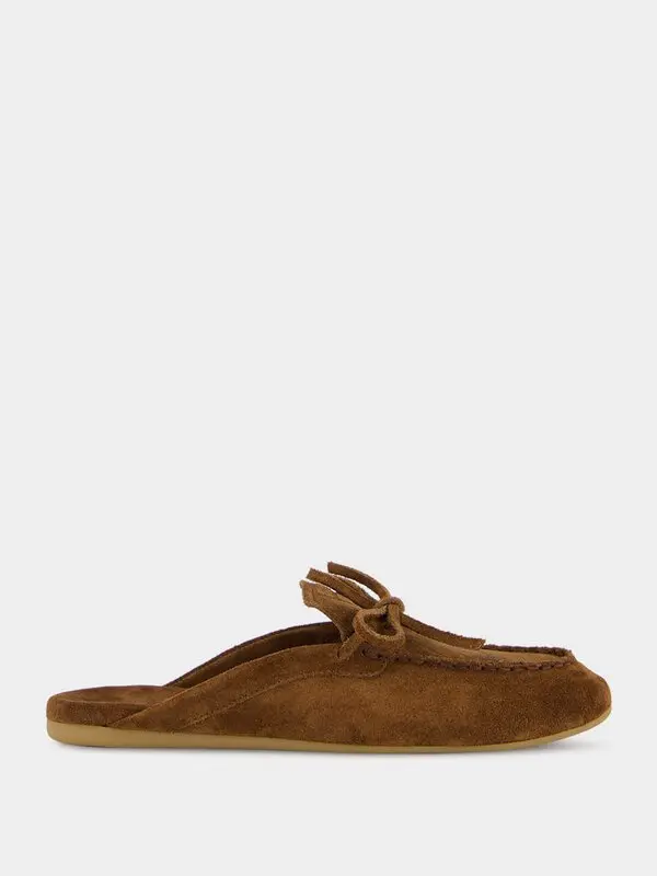 Miu Miu Open Heel Leather Loafers