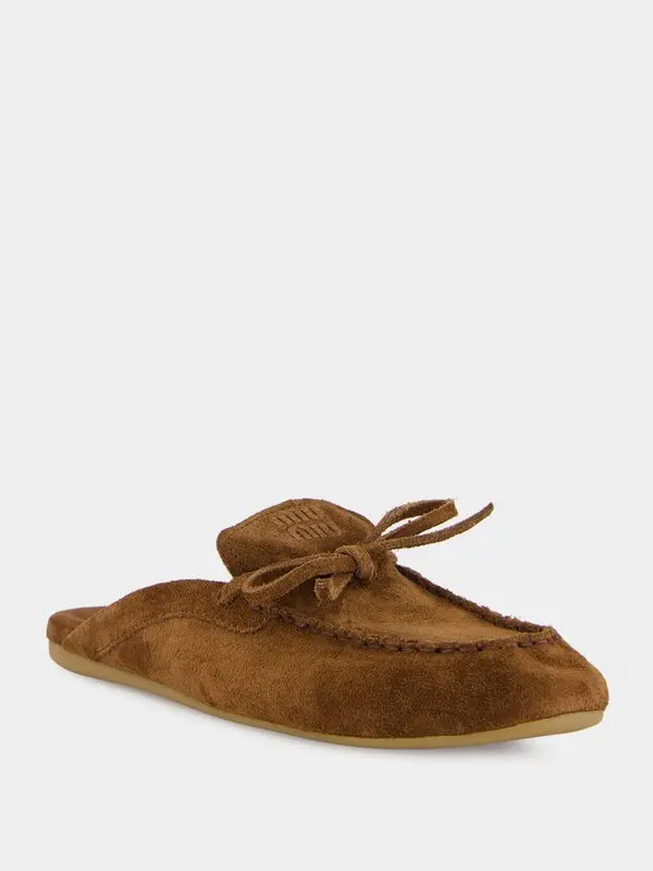 Miu Miu Open Heel Leather Loafers