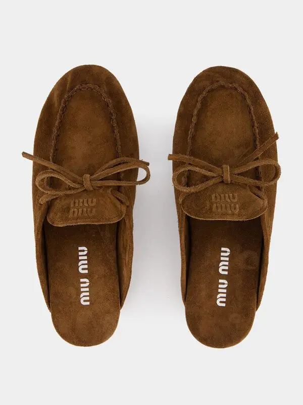 Miu Miu Open Heel Leather Loafers