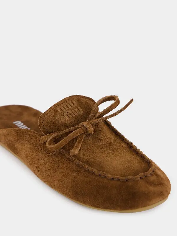 Miu Miu Open Heel Leather Loafers