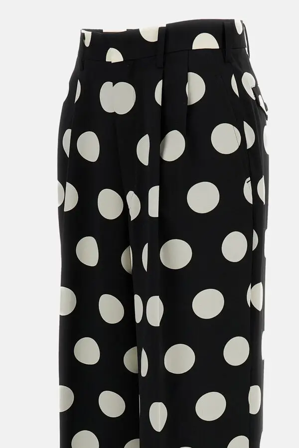 Junya Watanabe Wide-leg Polka Dot Trousers - Black
