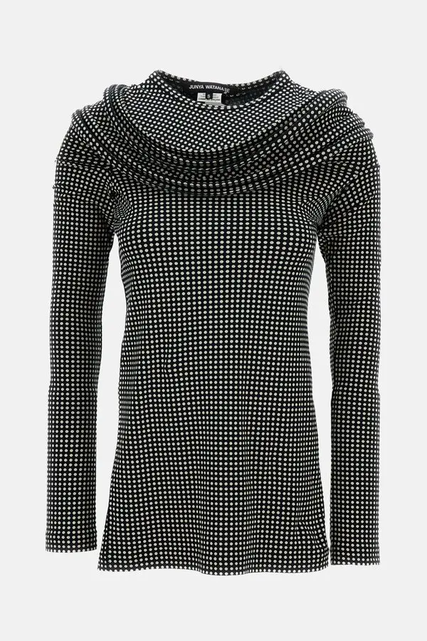 Junya Watanabe Polka Dot Long-sleeve Top - Black