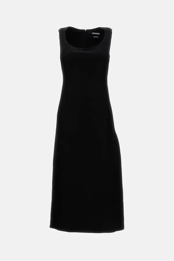 Jacquemus Tablier Linen Blend Dress - Black